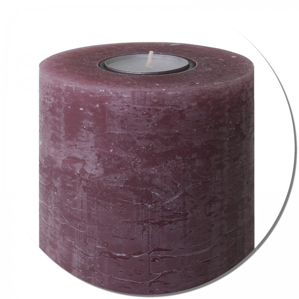 Große Vintage-Kerze mit Teelichteinsatz | Altrosa | Kerzen-Stüberl